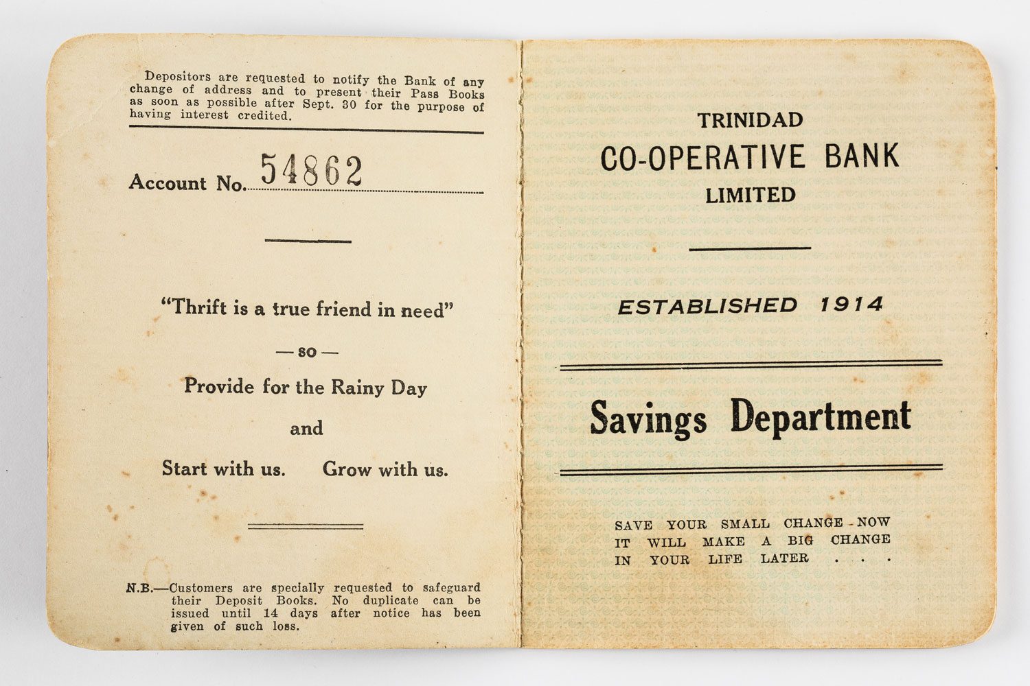 Savings Bank Book Cooperative Bank Cover – Central Bank Museum